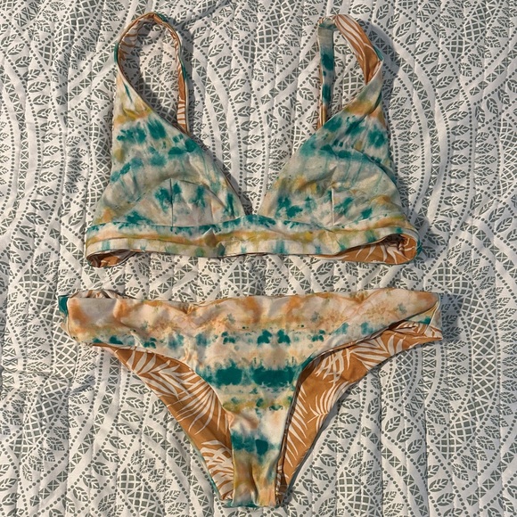 Rip Curl | Swim | Rip Curl Teal And Cream Reversible Swimwear | Poshmark